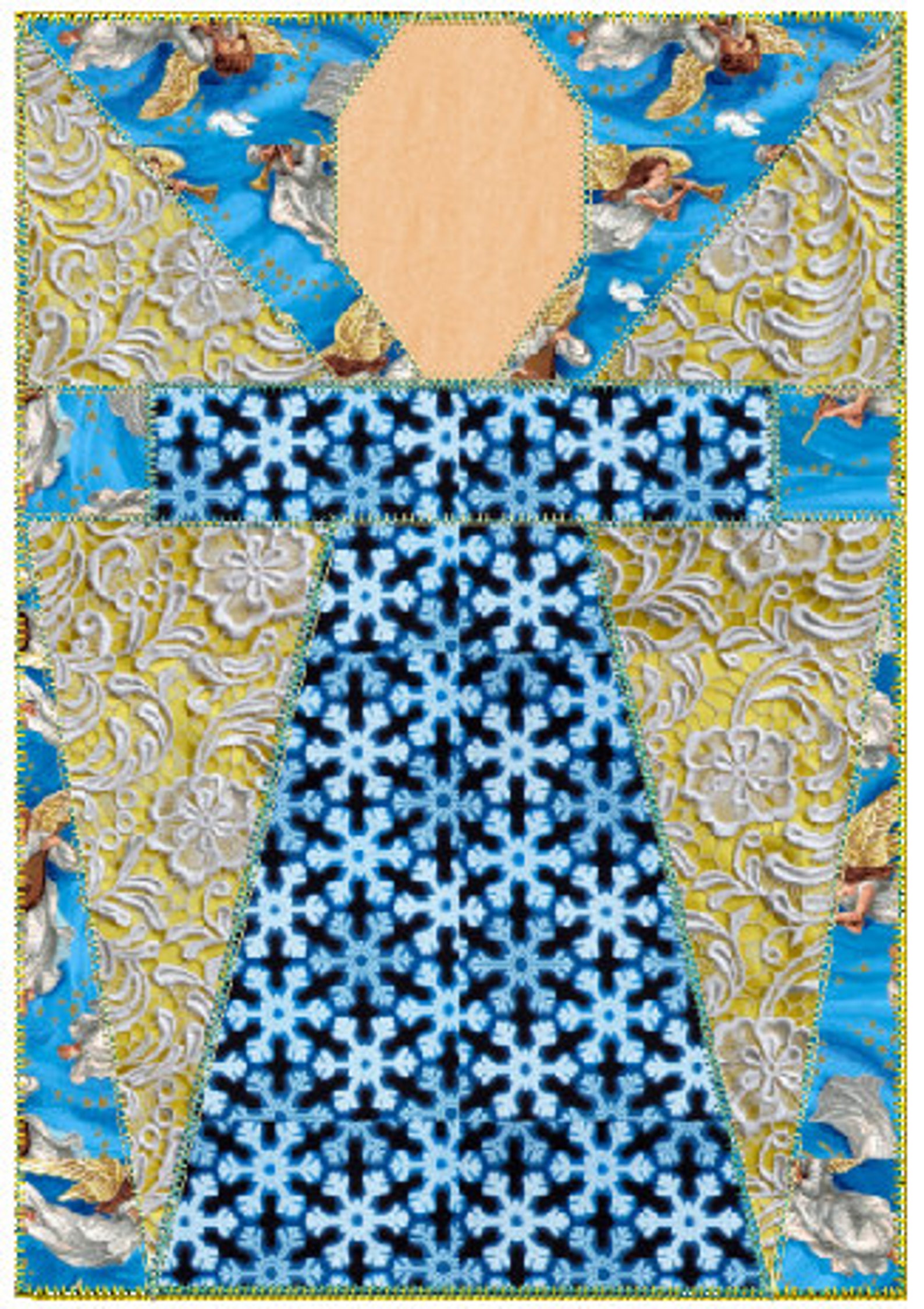 Christmas Angel Quilt Block Embroidery Applique 4 Sizes 8 - Etsy