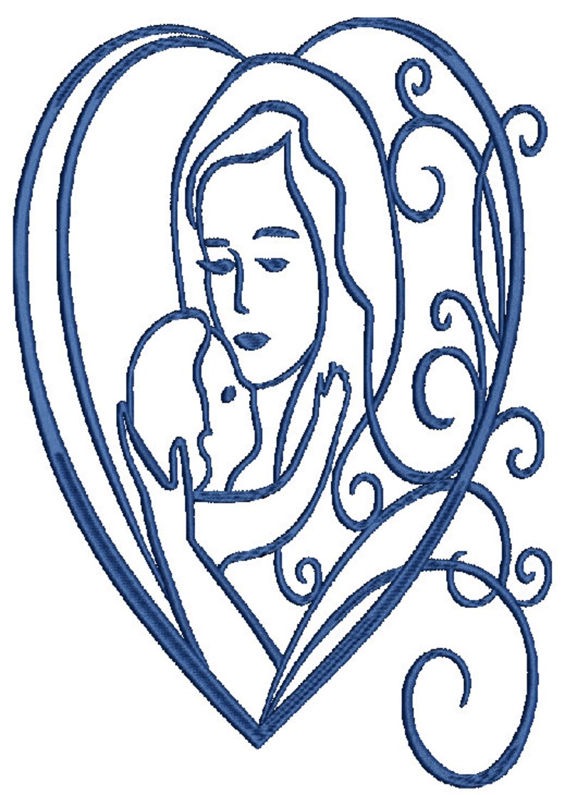 Mother Child Family Embroidery Design 4 Sizes 8 - Etsy