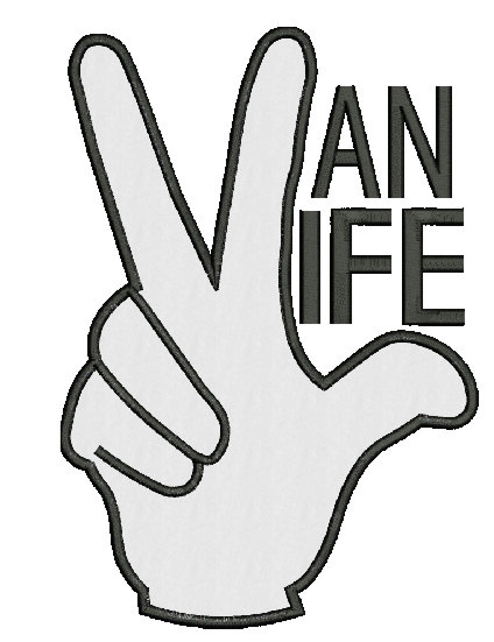 Van Life Hand Applique Machine Embroidery, 4 Sizes,8 Formats(dst,exp ...