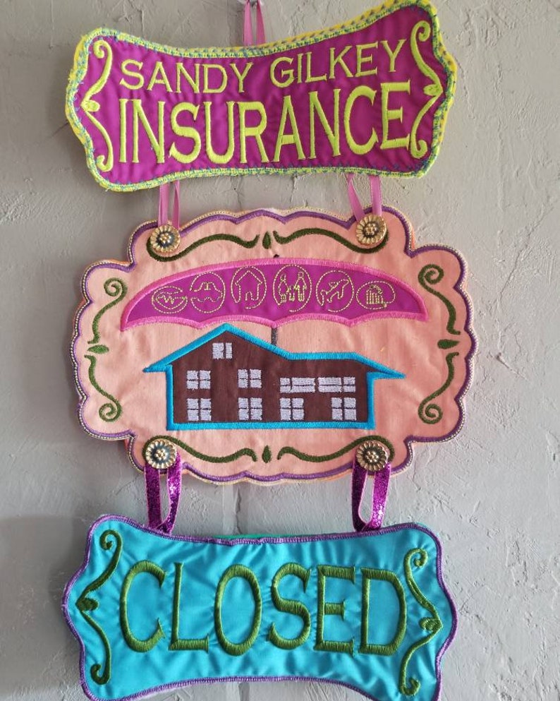 INSURANCE Sign-applique Machine Embroidery 3 Designs4 | Etsy