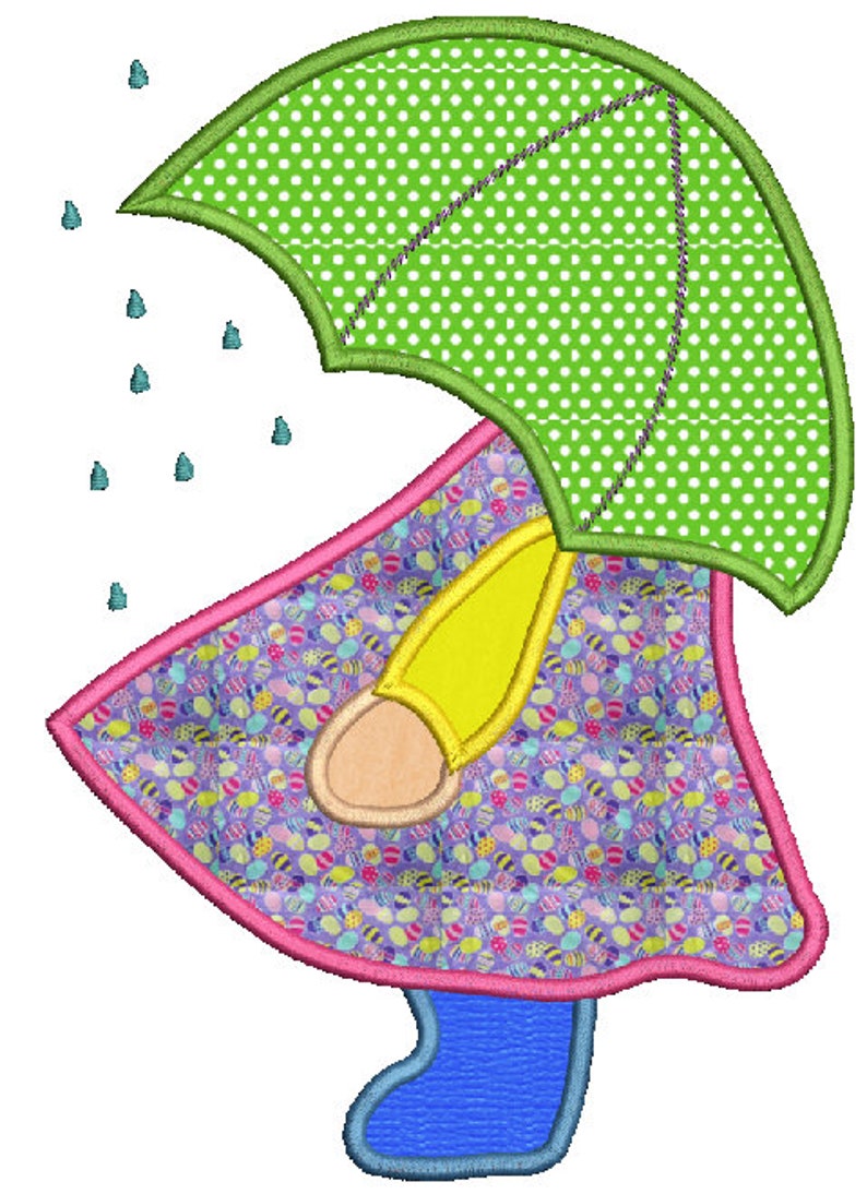 Sunbonnet Sue Rain Machine Embroidery Applique Design4 - Etsy