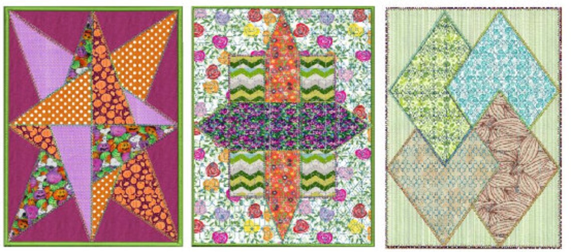 Design 6 Quilt Block Embroidery Applique Design, 4 Sizes, 8 Formats(dst ...