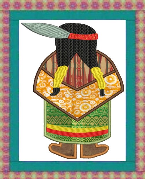 Indian Man machine embroidery applique1 design4 sizes8 | Etsy