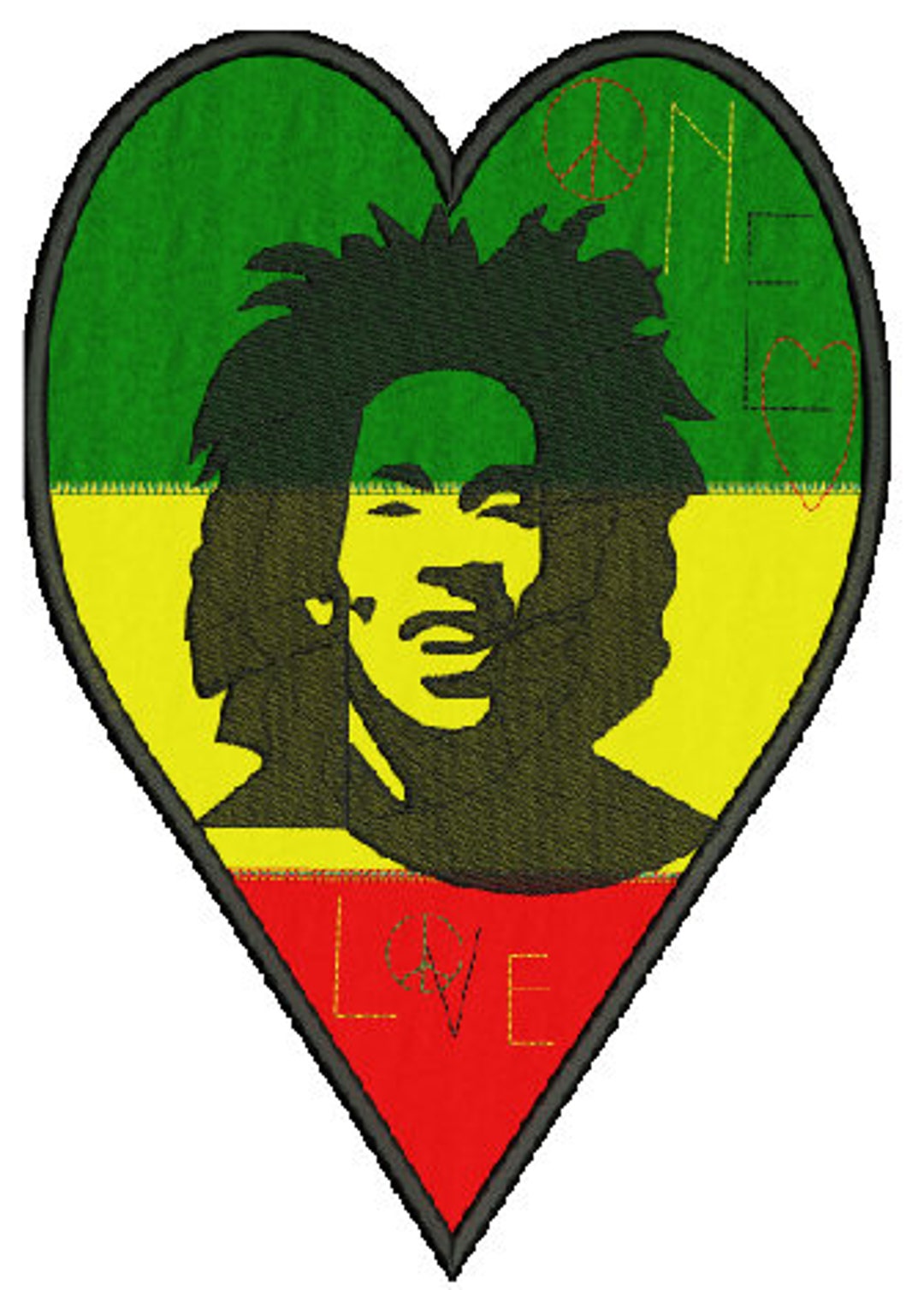 One Love Heart Machine Embroidery Applique Design,4 Sizes,8 Formats(dst ...