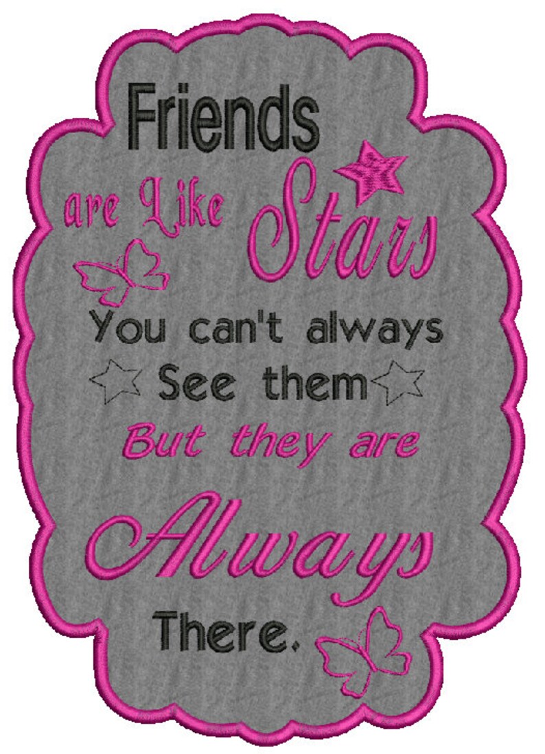 Friends Are Like Stars Sign Machine Embroidery Design 4 - Etsy