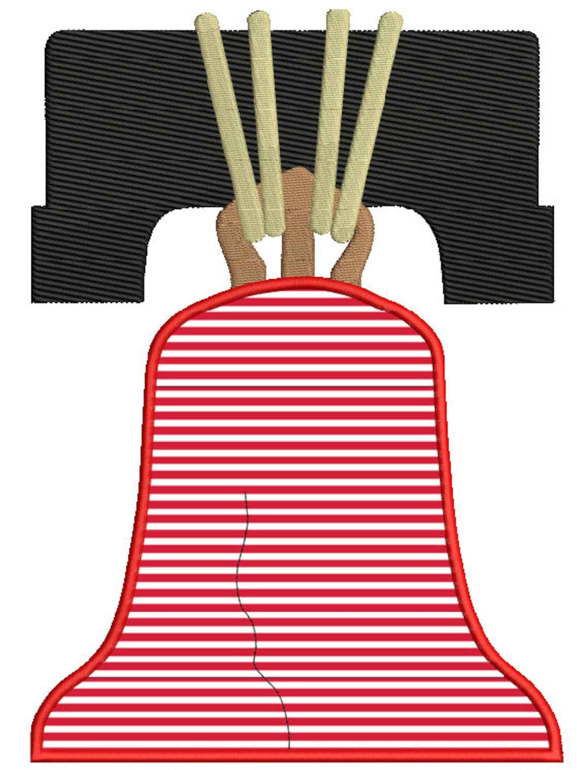 Liberty Bell Machine Embroidery Applique,4 Sizes,8 Formats(dst,exp,jef ...