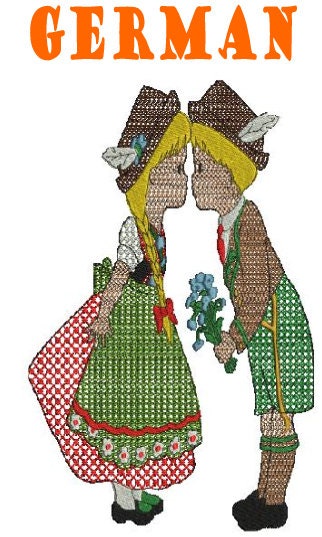 World Couple German Machine Embroidery Colorline Design,4 Sizes,8 ...