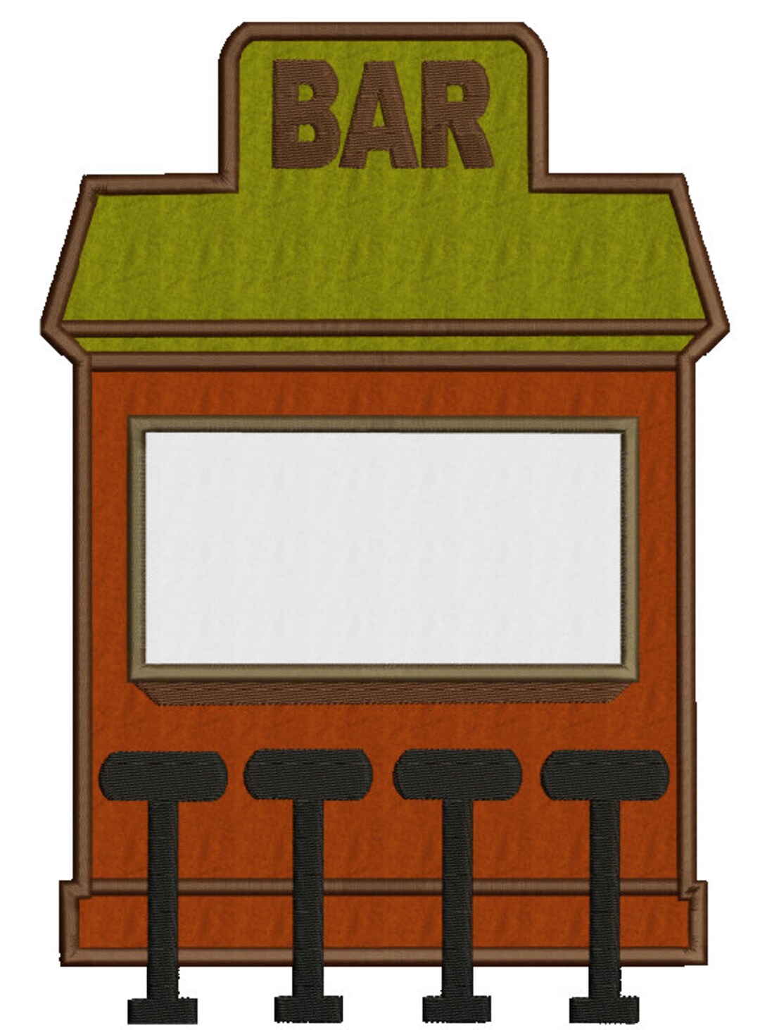 Bar Embroidery Design Applique, 1 Pattern, 4 Sizes, 8 Formats(dst,exp ...