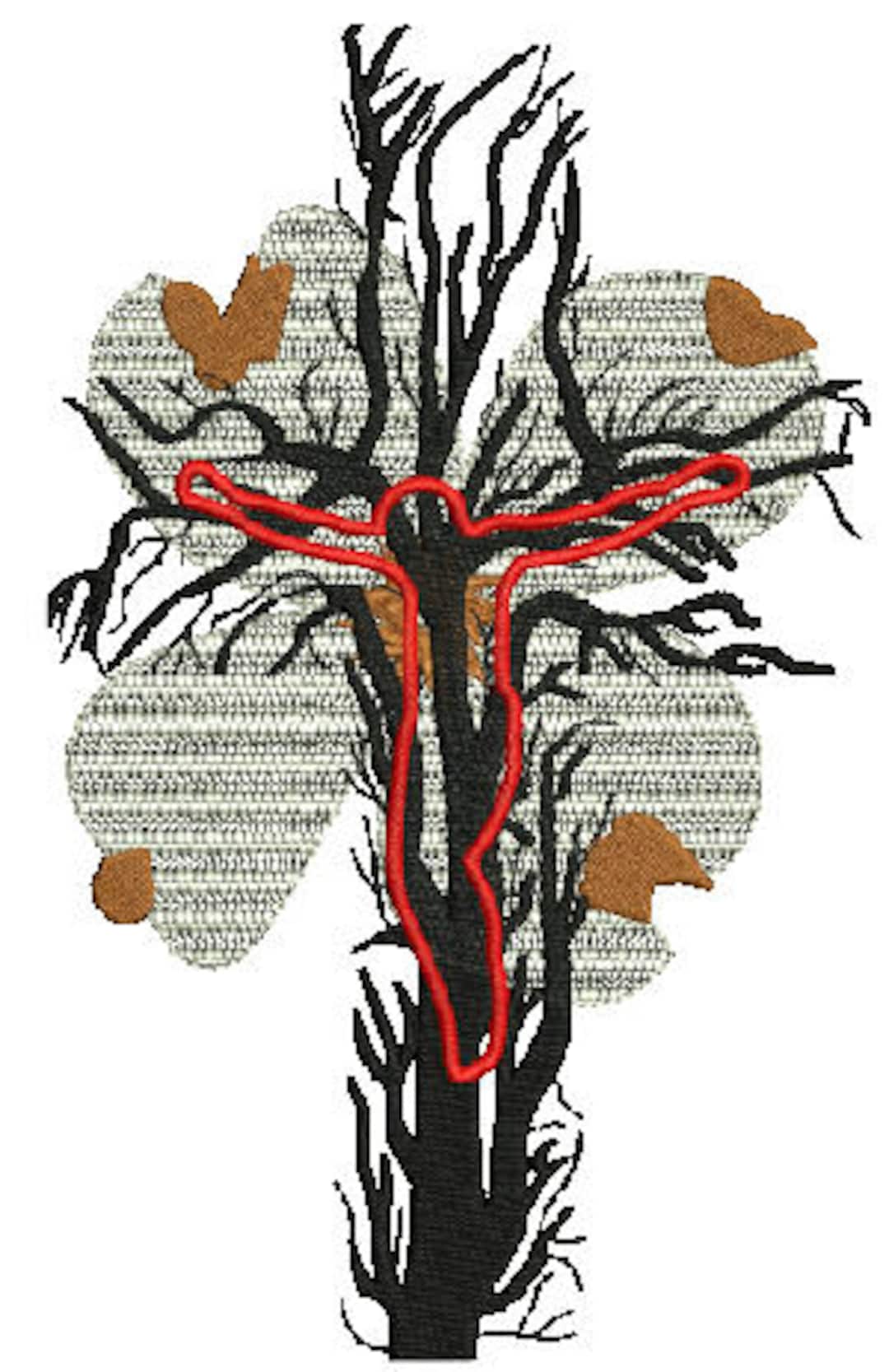 Rare Dogwood Tree Cross Jesus Machine Embroidery Design,4 Sizes,8 ...