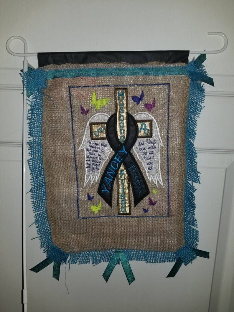 Cancer Ribbon Cross Wings Machine Embroidery Applique 4 - Etsy