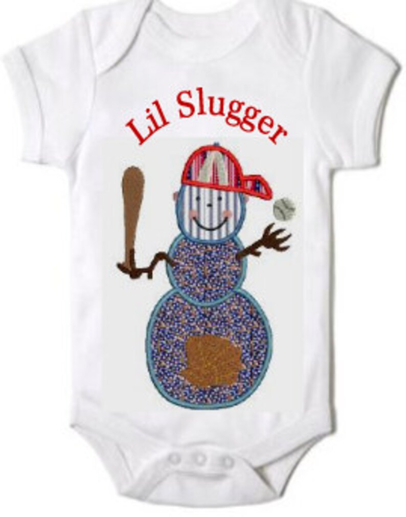 Snowman-baseball Lil' Slugger Applique Embroidery Designs,1 Design,8 ...