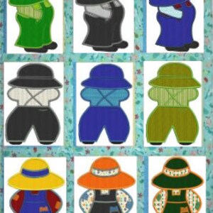 Design8 Sam Overall Bill Machine Embroidery Applique Design,4 Sizes,8 ...