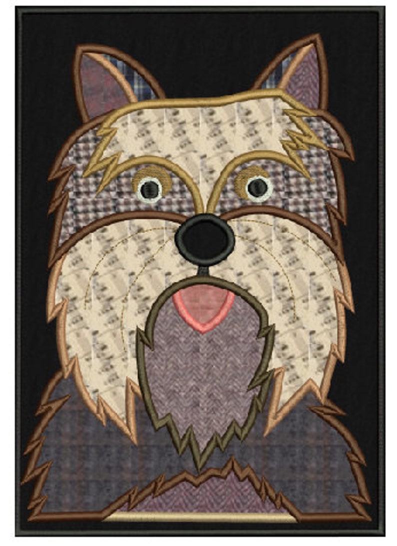 Yorkie Pillow Design Machine Embroidery Applique1 Size8 - Etsy