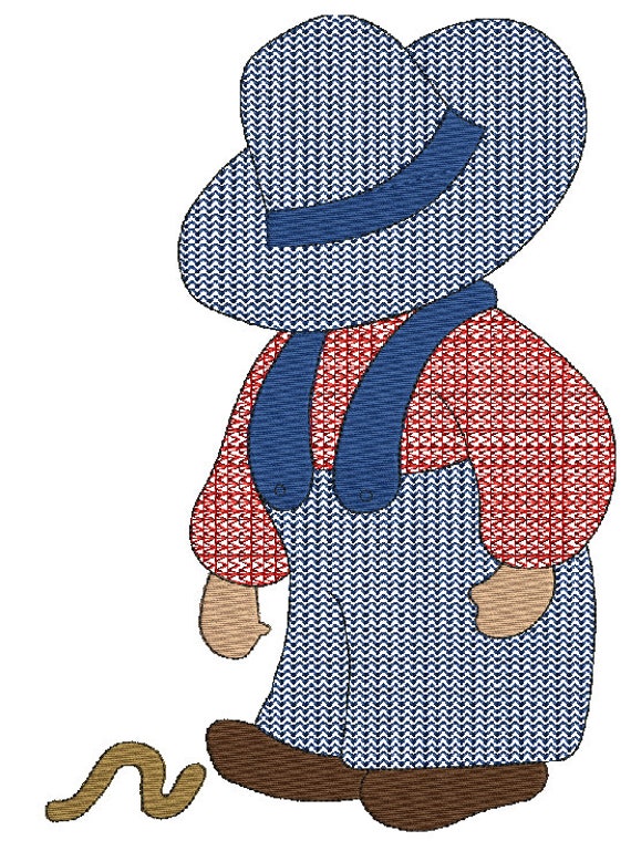 Overall Bill With Worm Colorwork Machine Embroidery4 Sizes8 | Etsy