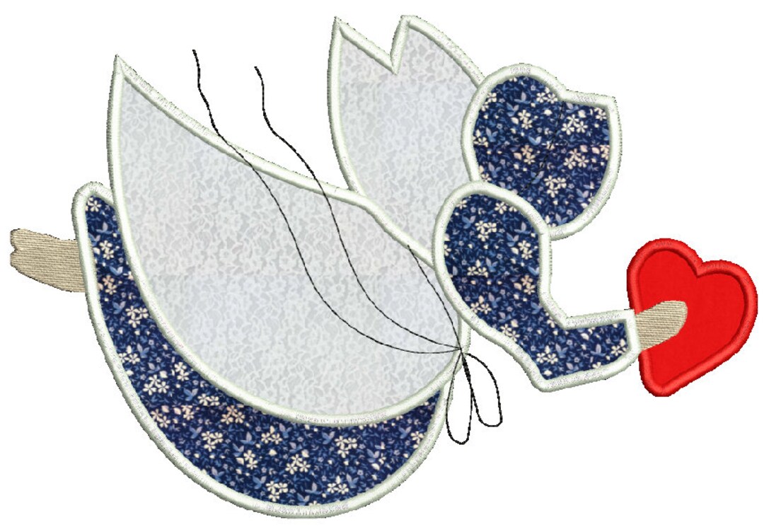 Angel Sue With Heart Machine Embroidery Applique,4 Sizes,8 Formats(dst ...