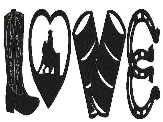Love Barrel Racing Embroidery Design4 Sizes8 | Etsy