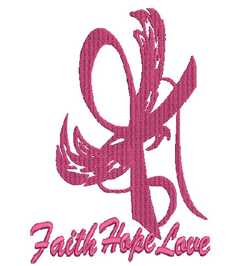 Faith Hope Love Cancer Embroidery Design, 1 Design, 4 Sizes,8 Formats ...