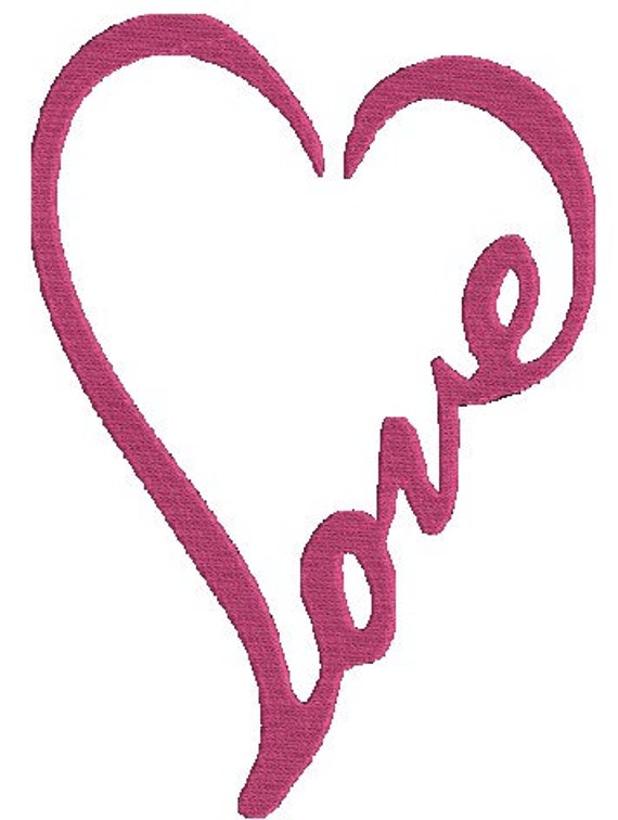 Love Heart Machine Embroidery 4 Sizes8 | Etsy