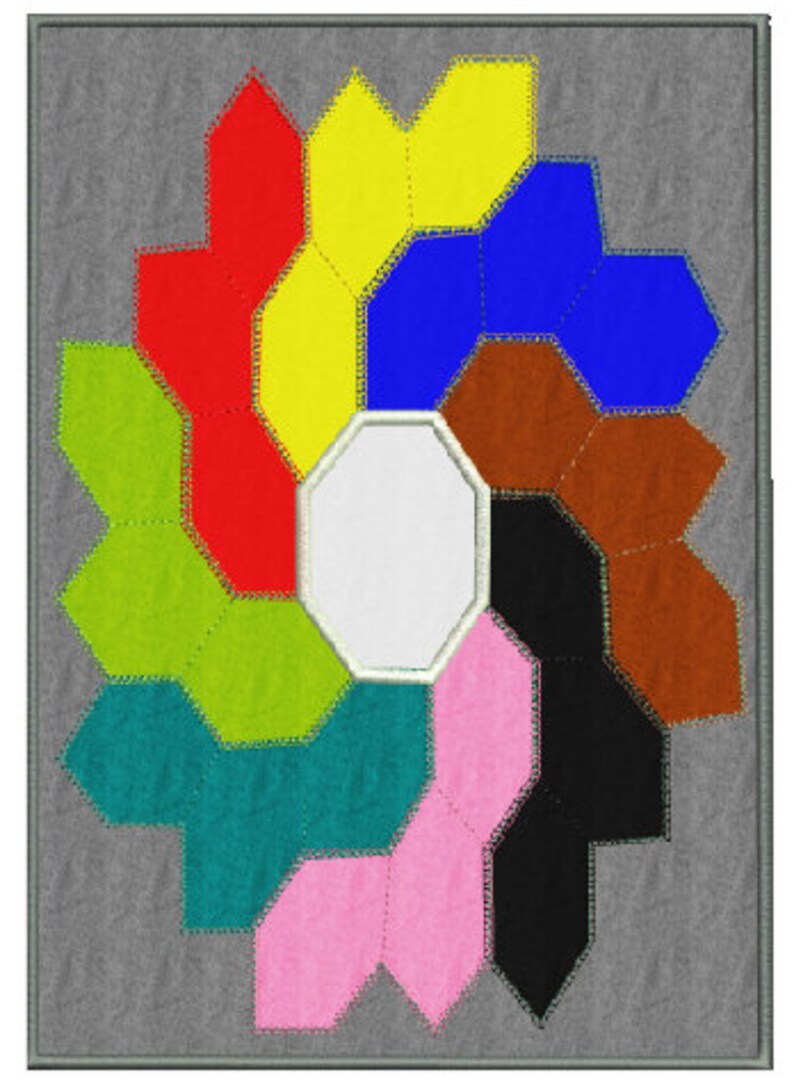 Quilt Path Quilt Block Embroidery Applique, 3 Sizes, 8 Formats(dst,exp ...
