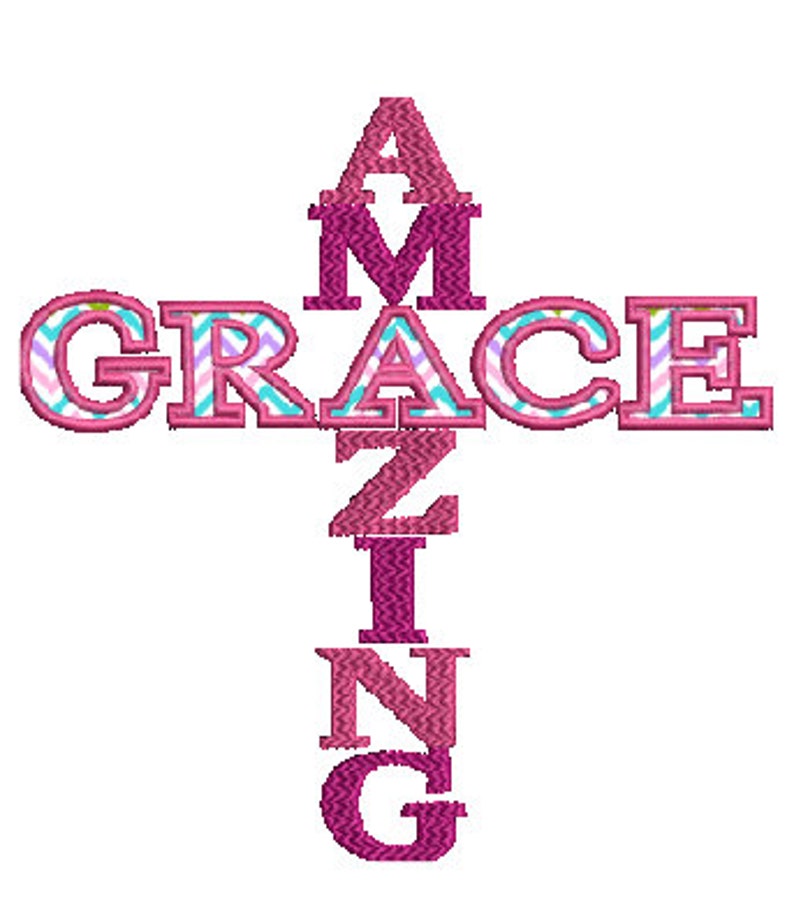 Amazing Grace Applique Machine Embroidery Applique Design,4 Sizes,8 ...