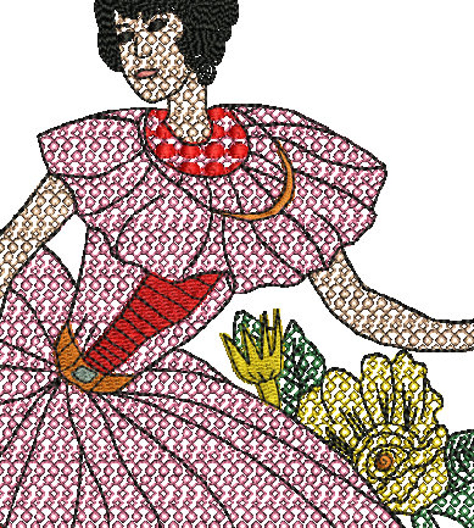 50s American Woman Colorwork Machine Embroidery8 - Etsy