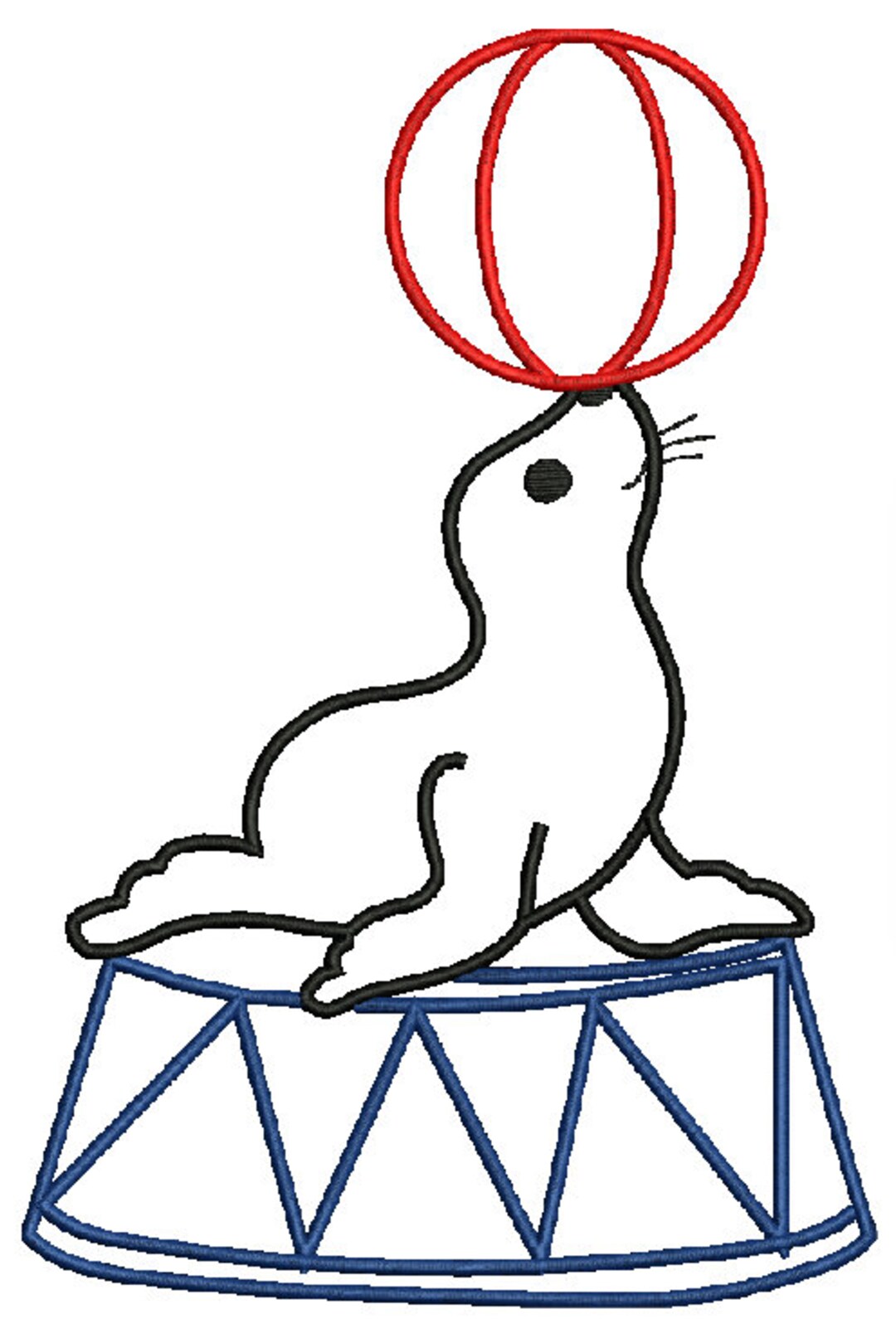 Circus Seal Design,4 Sizes,8 Formatsdst,exp,jef,hus,pes,vip,vp3,xxx ...