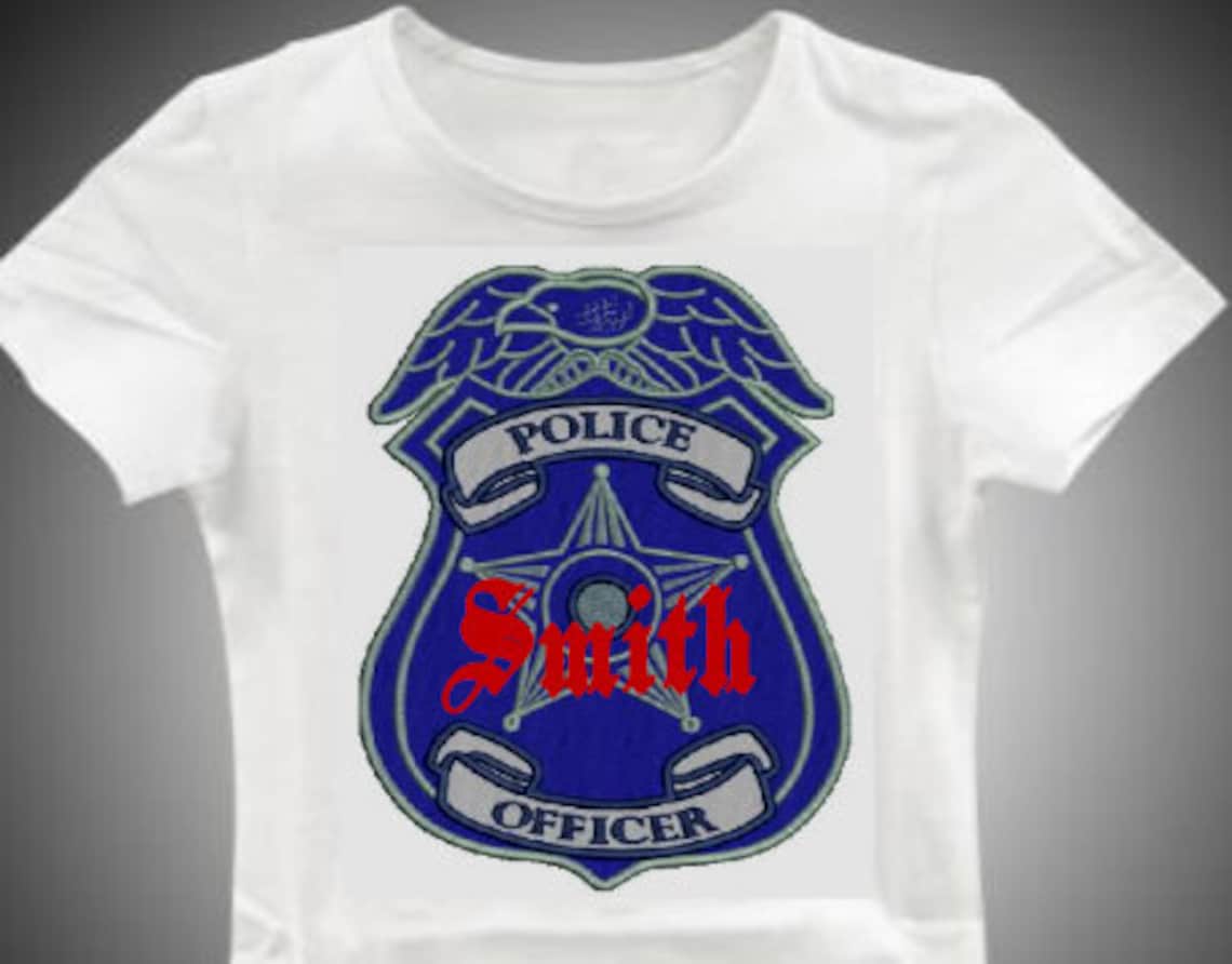 Police Officer Machine Embroidery Applique, 4 Sizes, 8 Formats(dst,exp ...
