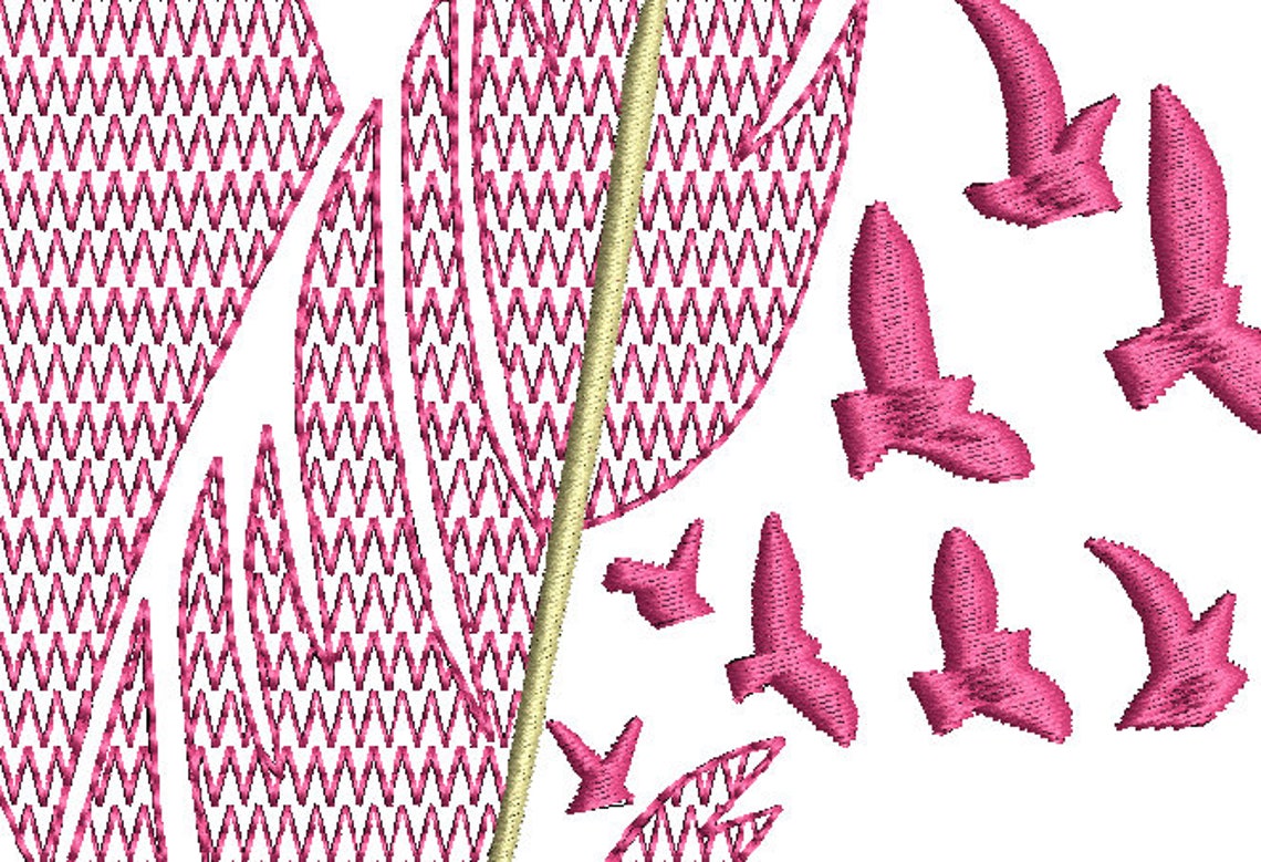 Cancer Feather Ribbon Design Motif 4 Sizes 8 - Etsy