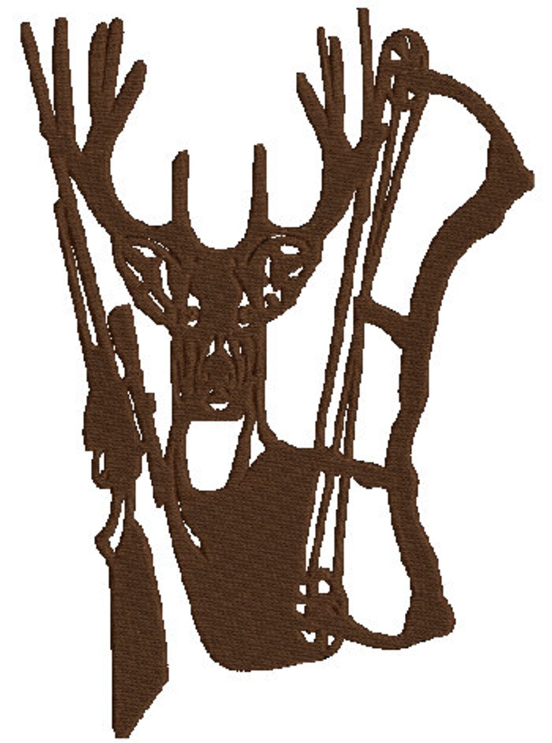 Gun Deer Bow Machine Embroidery, 4 Sizes, 8 Formats pes,exp,jef,dst,xxx ...