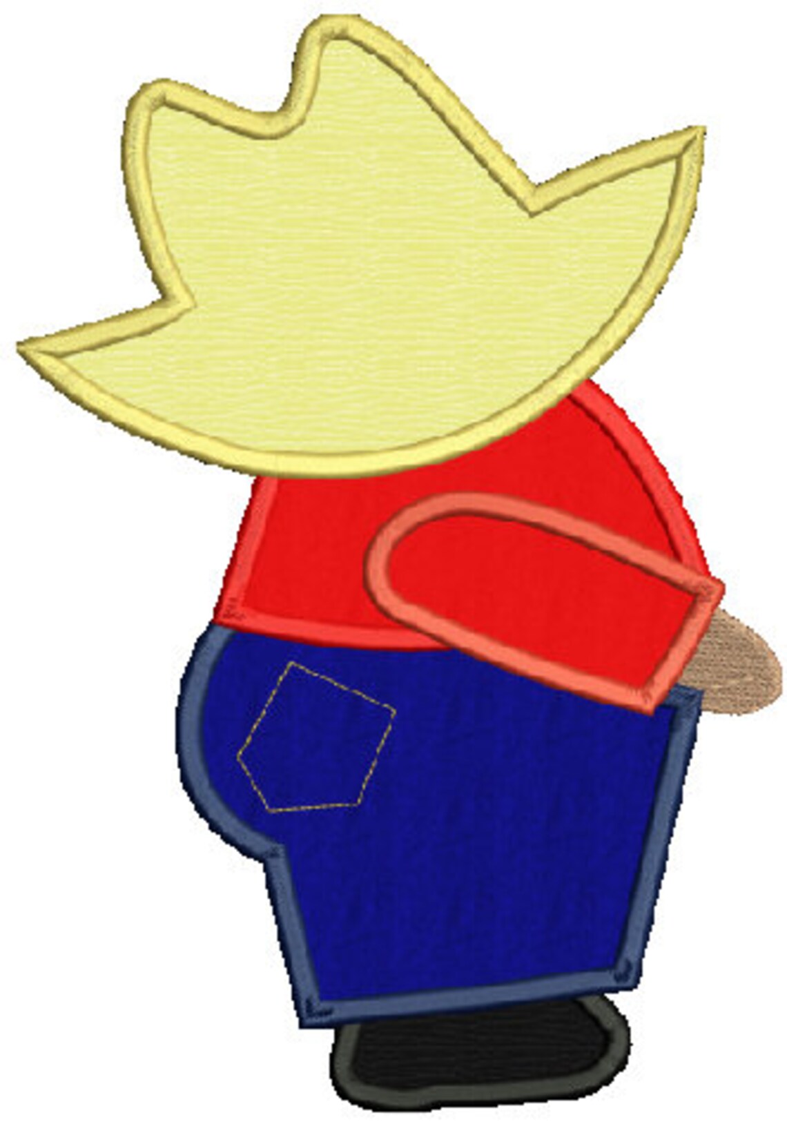 Cowboy Sam Machine Embroidery Applique Design,4 Sizes,8 Formats(dst,exp ...