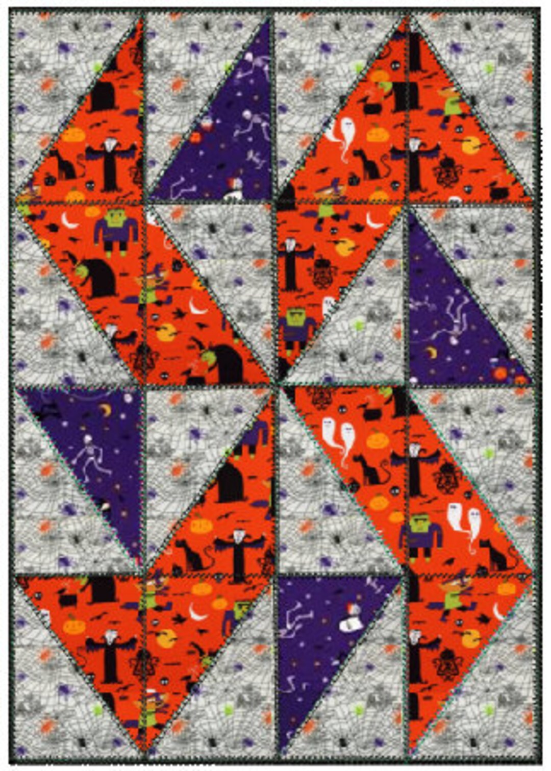 Halloween Quilt Block Machine Embroidery Applique,3 Sizes,8 Formats(dst ...