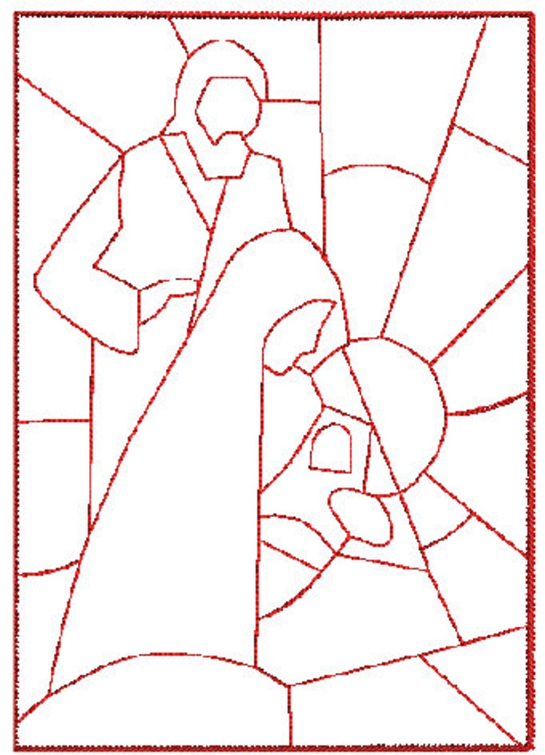 Christmas Nativity Redwork Design 4 Sizes8 - Etsy