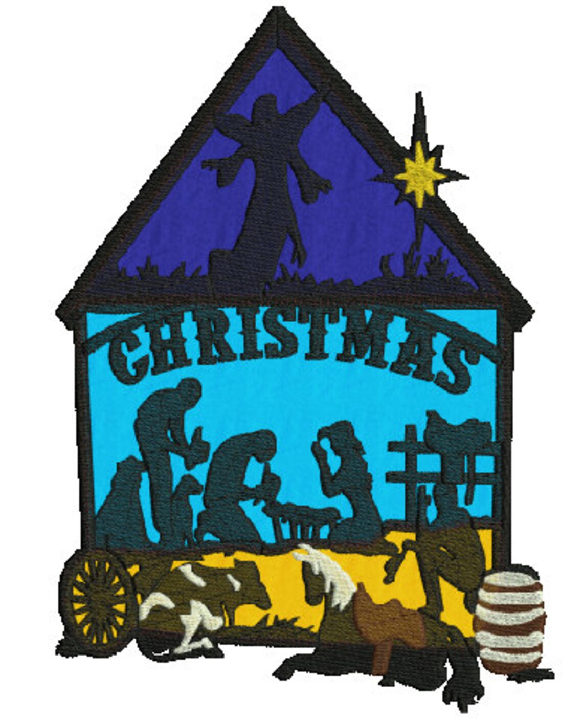 Christmas Nativity Pattern-cowboy Applique 4 Sizes 8 - Etsy