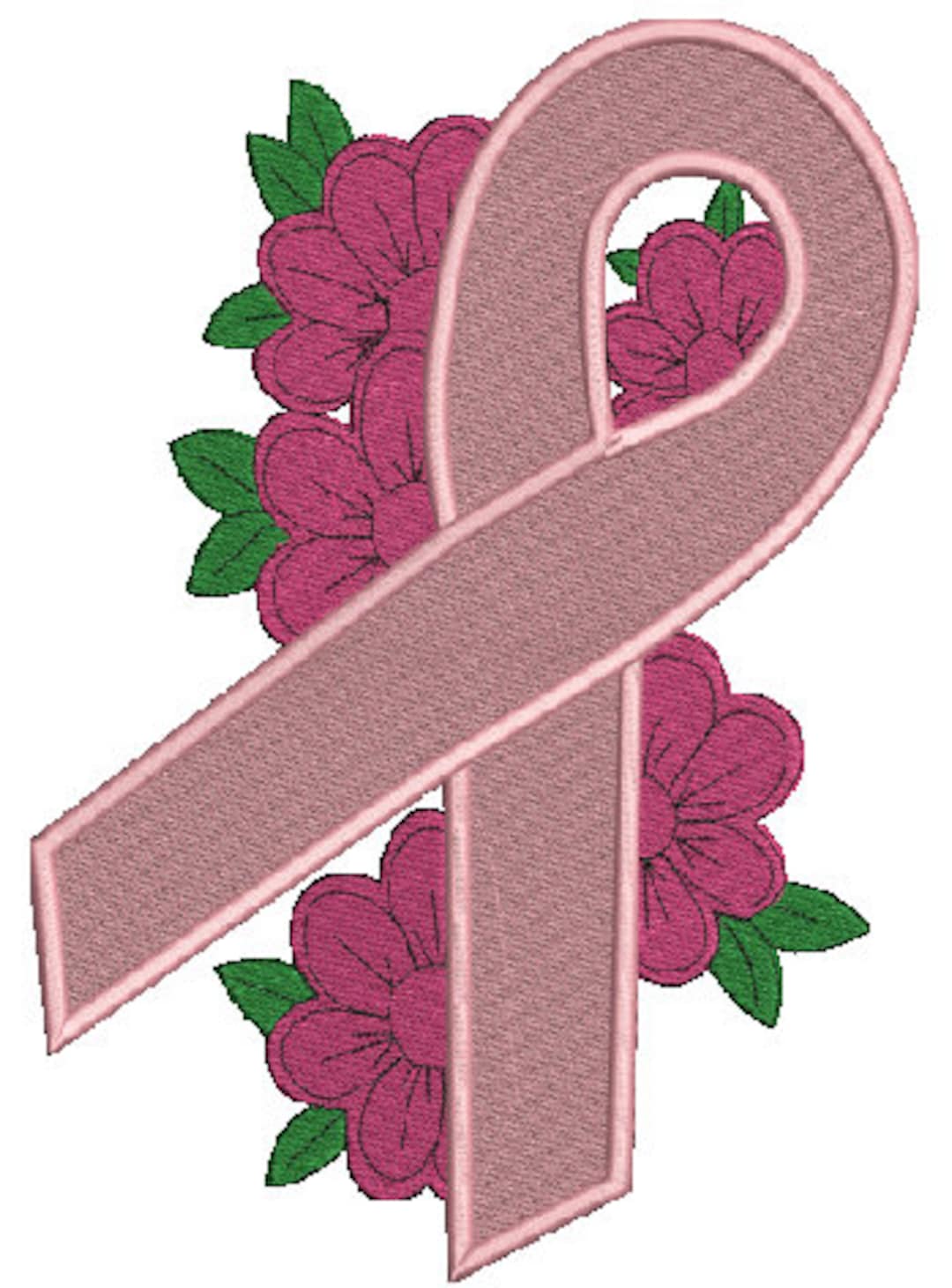 Cancer Ribbon Design Filled, 4 Sizes, 8 Formatspes,dst,exp,hus,jef, Vip ...