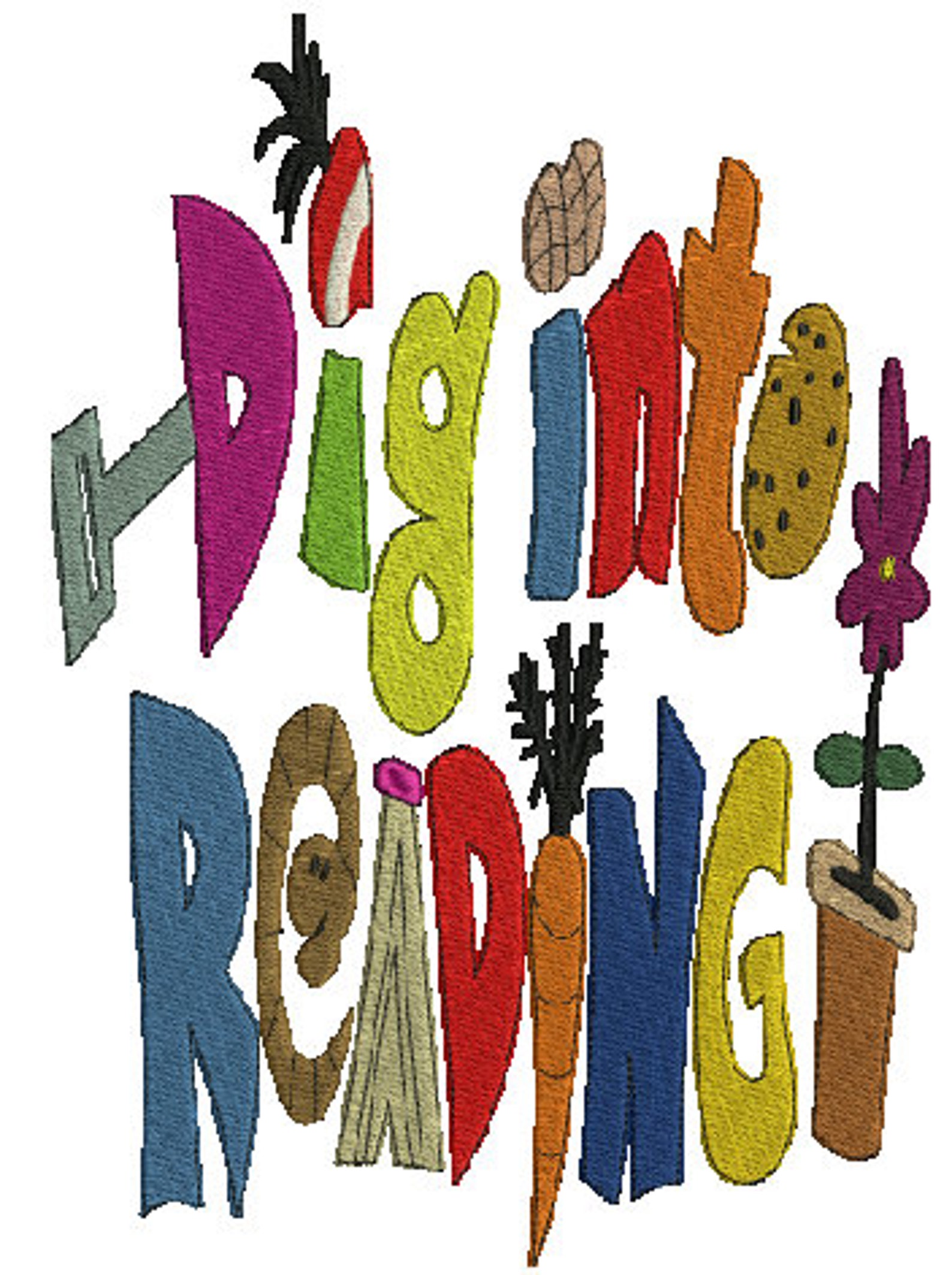 Reading BOOKS Design13 Colorwork Machine Embroidery,8 Formats(dst,exp ...