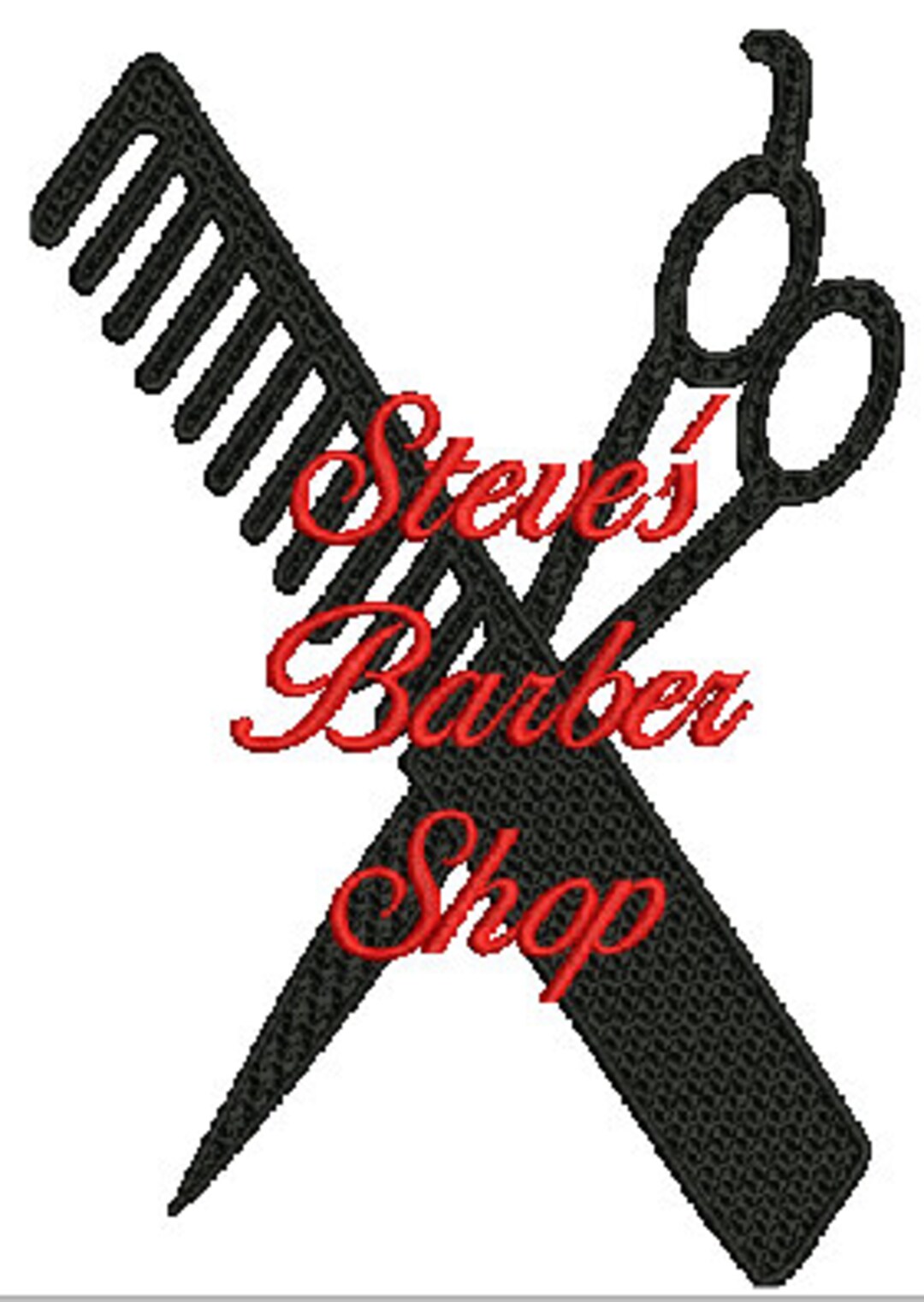Barber Comb & Scissors, 1 Design, 4 Sizes,8 Formats(pes, Dst, Hus, Jef ...