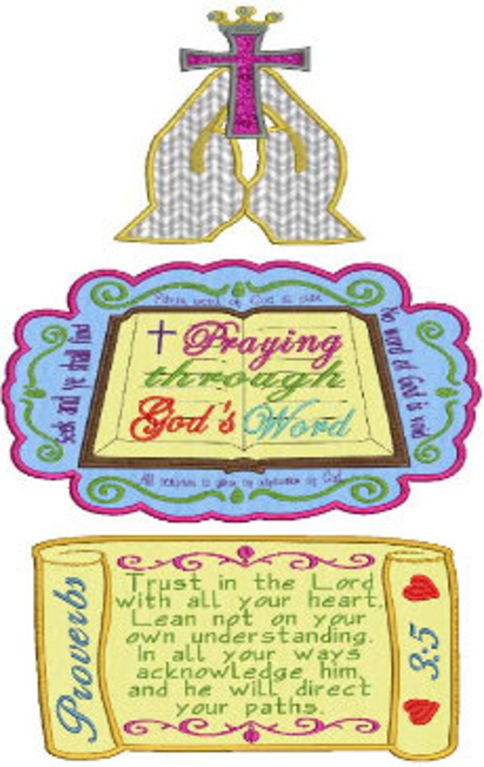 Prayer Sign-applique Machine Embroidery 3 Designs4 Sizes8 | Etsy