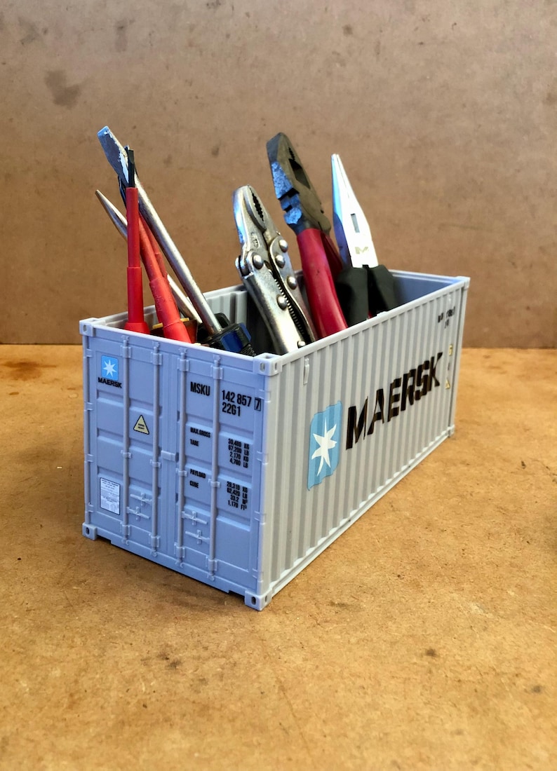 Model 1:30 Maersk/fedex/dhl Shipping Container Pen/card Holder - Tool ...