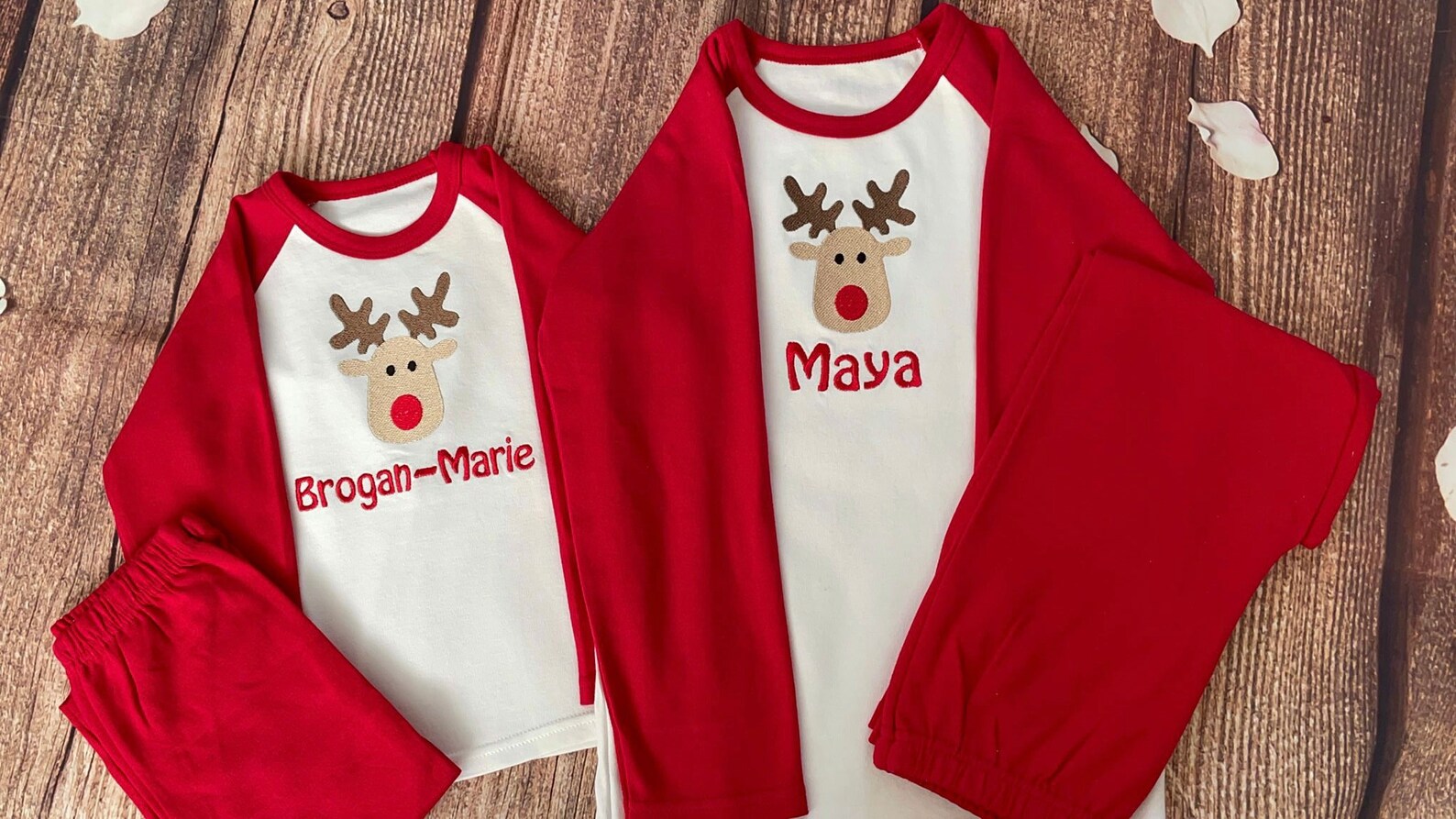 Christmas Pyjamas Embroidered & Personalised With Name. - Etsy UK