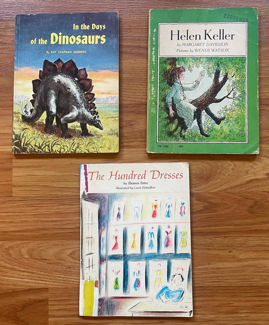 Three Scholastic Books, Helen Keller, in the Days of Dinosaurs, the ...
