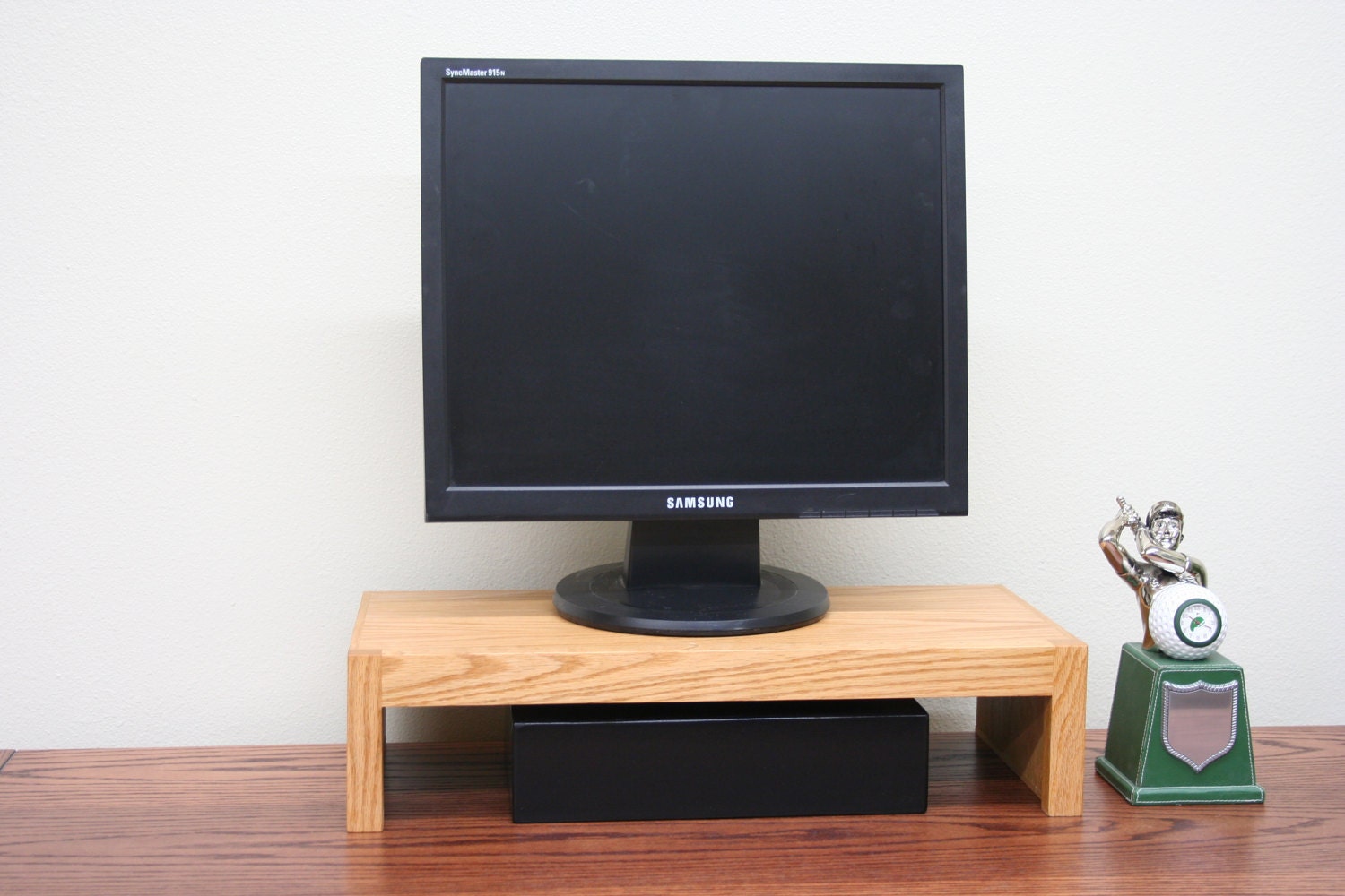 Computer Monitor Stand Modern Style Golden Oak Finish - Etsy