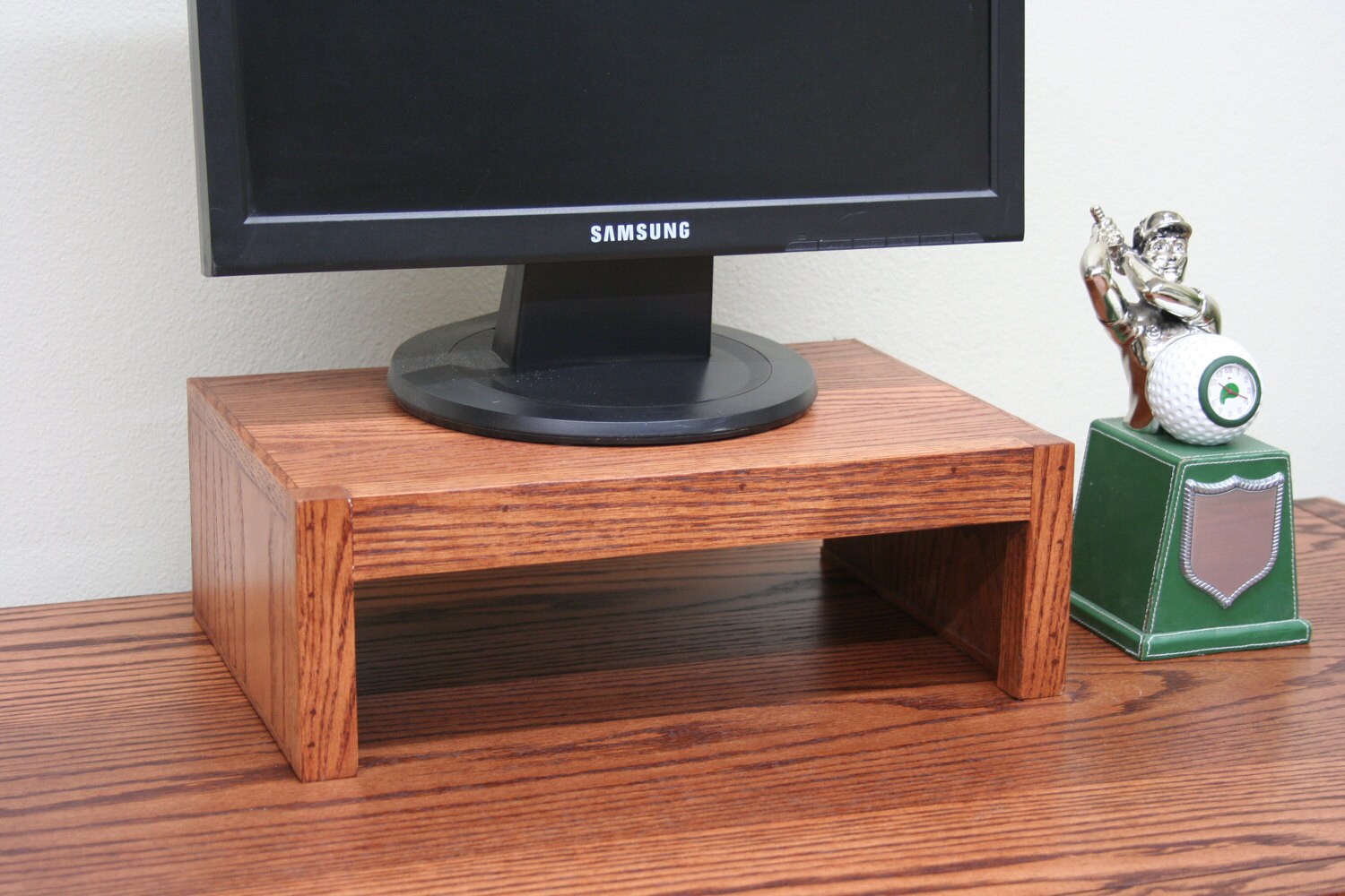 Computer Monitor Stand Modern Style Golden Oak Finish - Etsy
