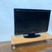 Solid Maple Wood TV Riser Stand With Pillar Footing in Natural Finish ...