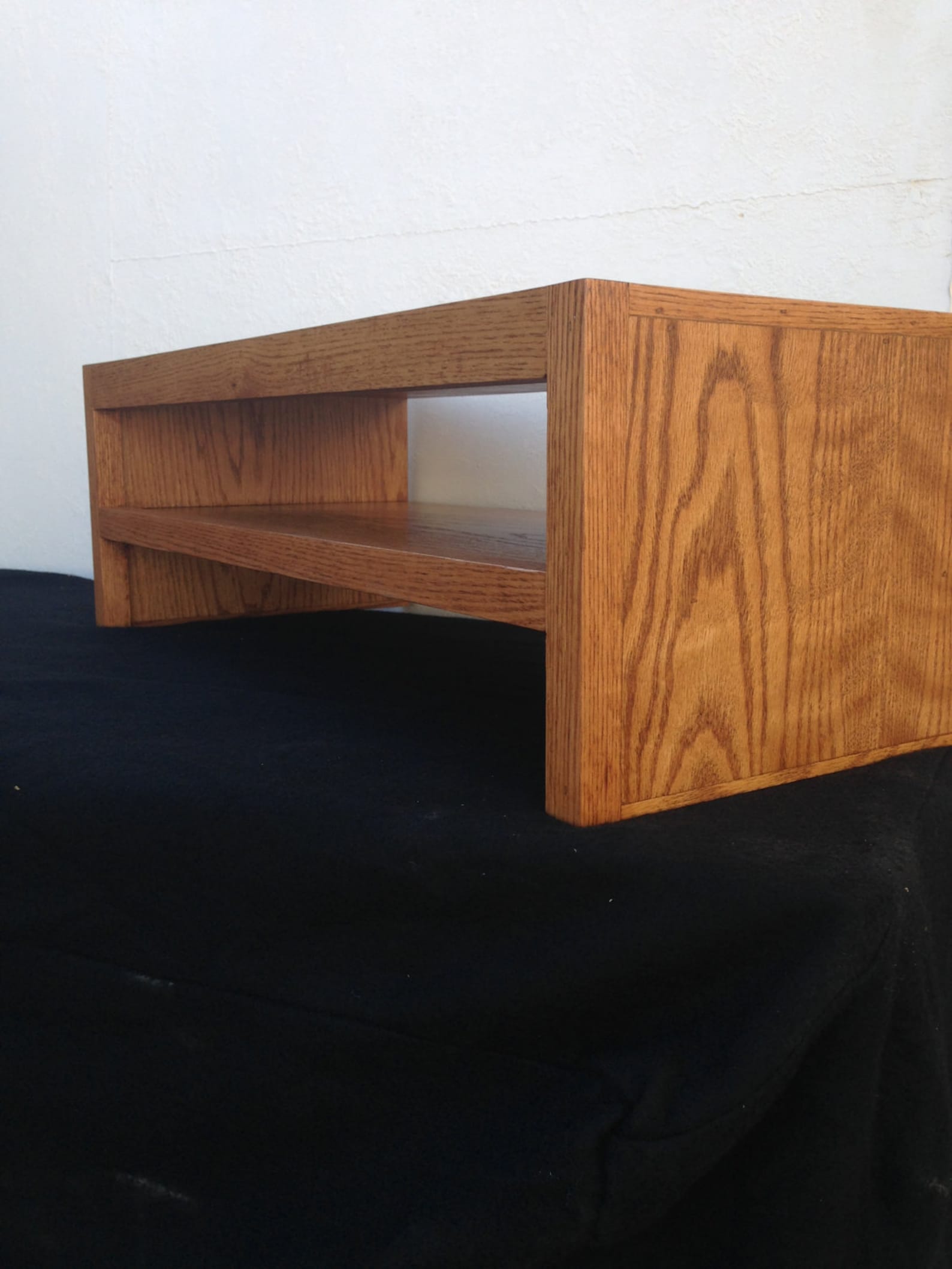 TV Riser Stand in Modern Style Oak Wood Double Tier in Medium - Etsy