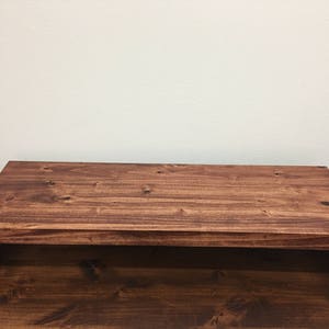 Solid Wood TV Riser Stand in Rustic Style With Mocha Finish - Etsy