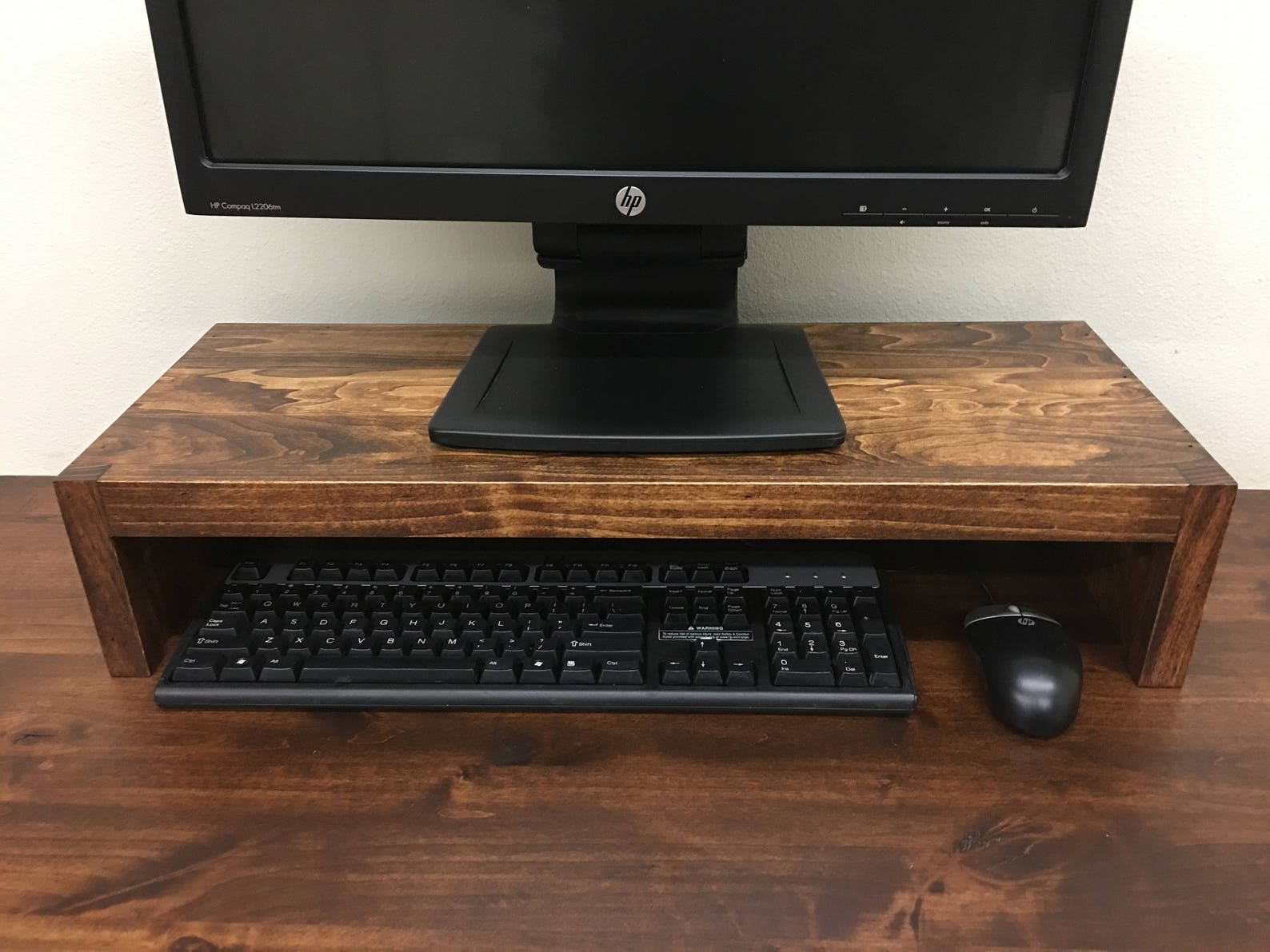 Computer Monitor Stand Modern Rustic Style Coffee Finish - Etsy