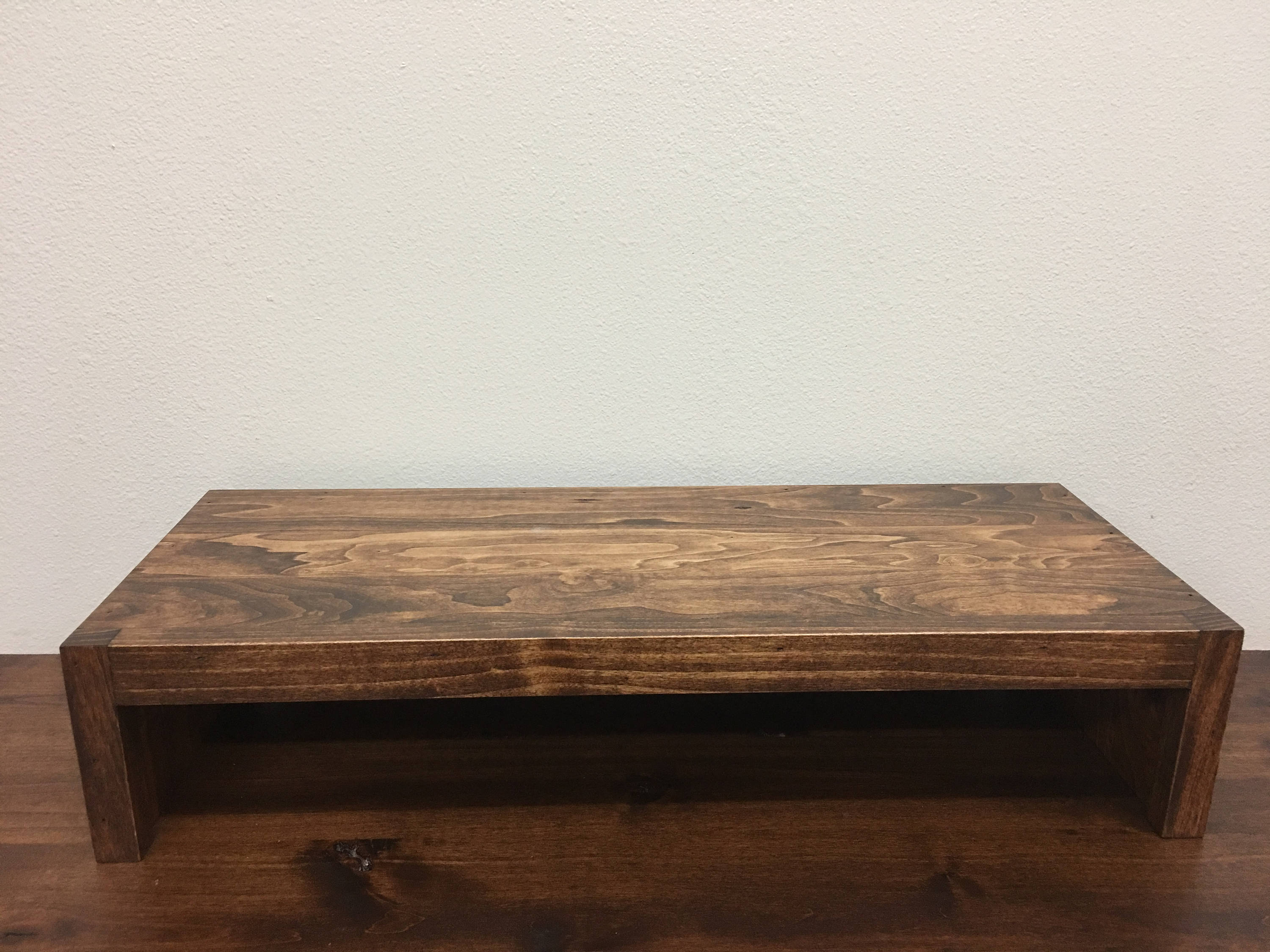 Computer Monitor Stand Modern Rustic Style Coffee Finish | Etsy