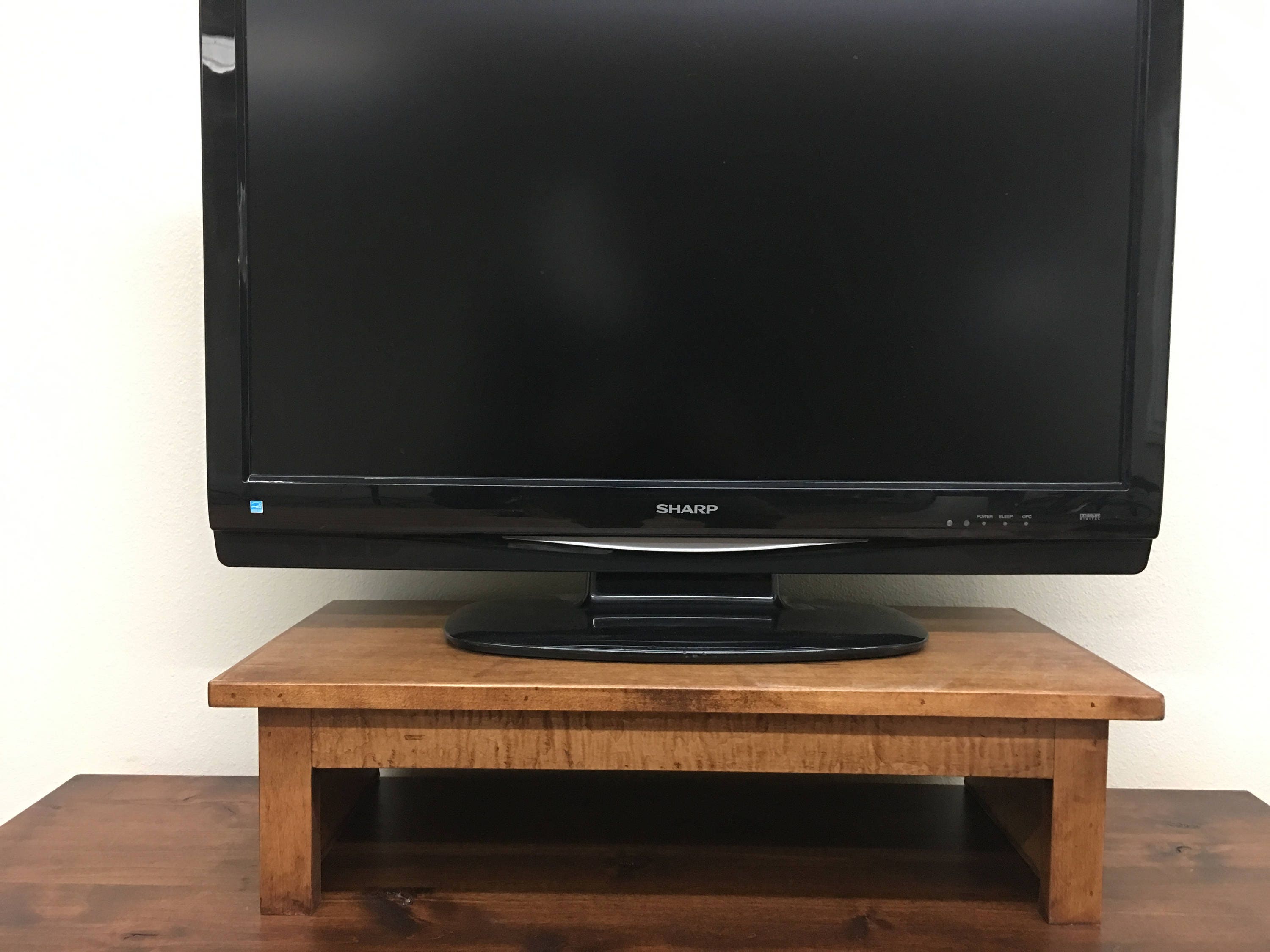TV Riser Stand Maple Wood Medium Finish Arts and Craft Style Custom ...