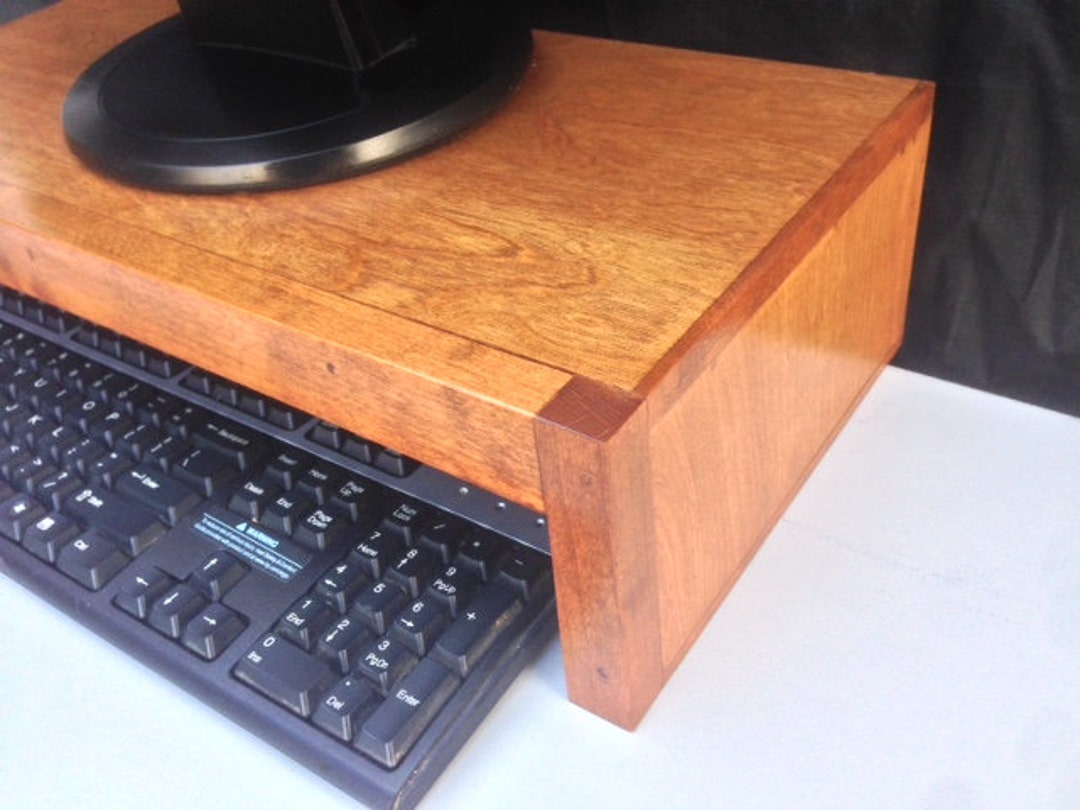 21" Wide TV or Computer Monitor Stand in Red Birch Wood With Black ...