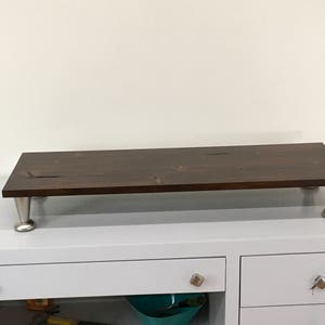 TV Riser Stand Solid Rustic Wood With Pillar Footing in Slate Finish - Etsy